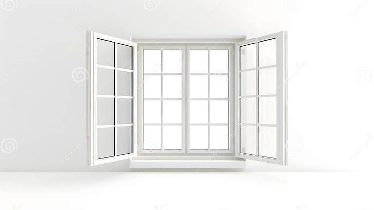 Bright Interior View through Open Window Stock Illustration ...