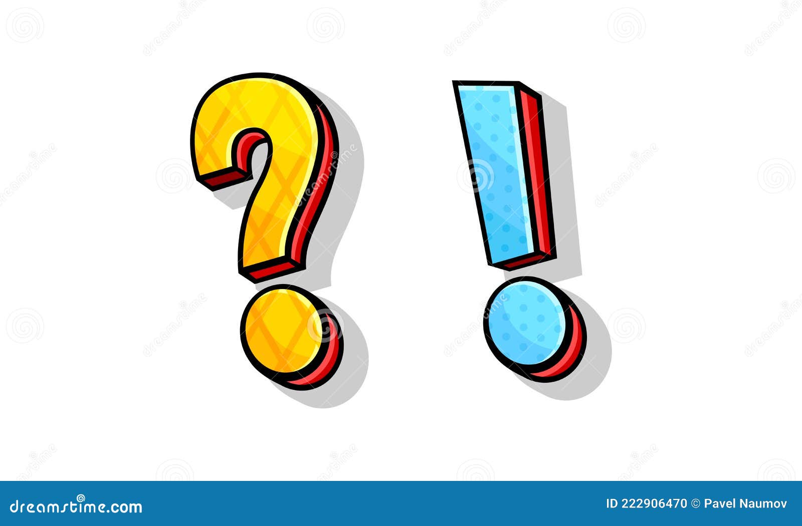 Bright Interrogation and Exclamation Mark As Punctuation Vector Set ...