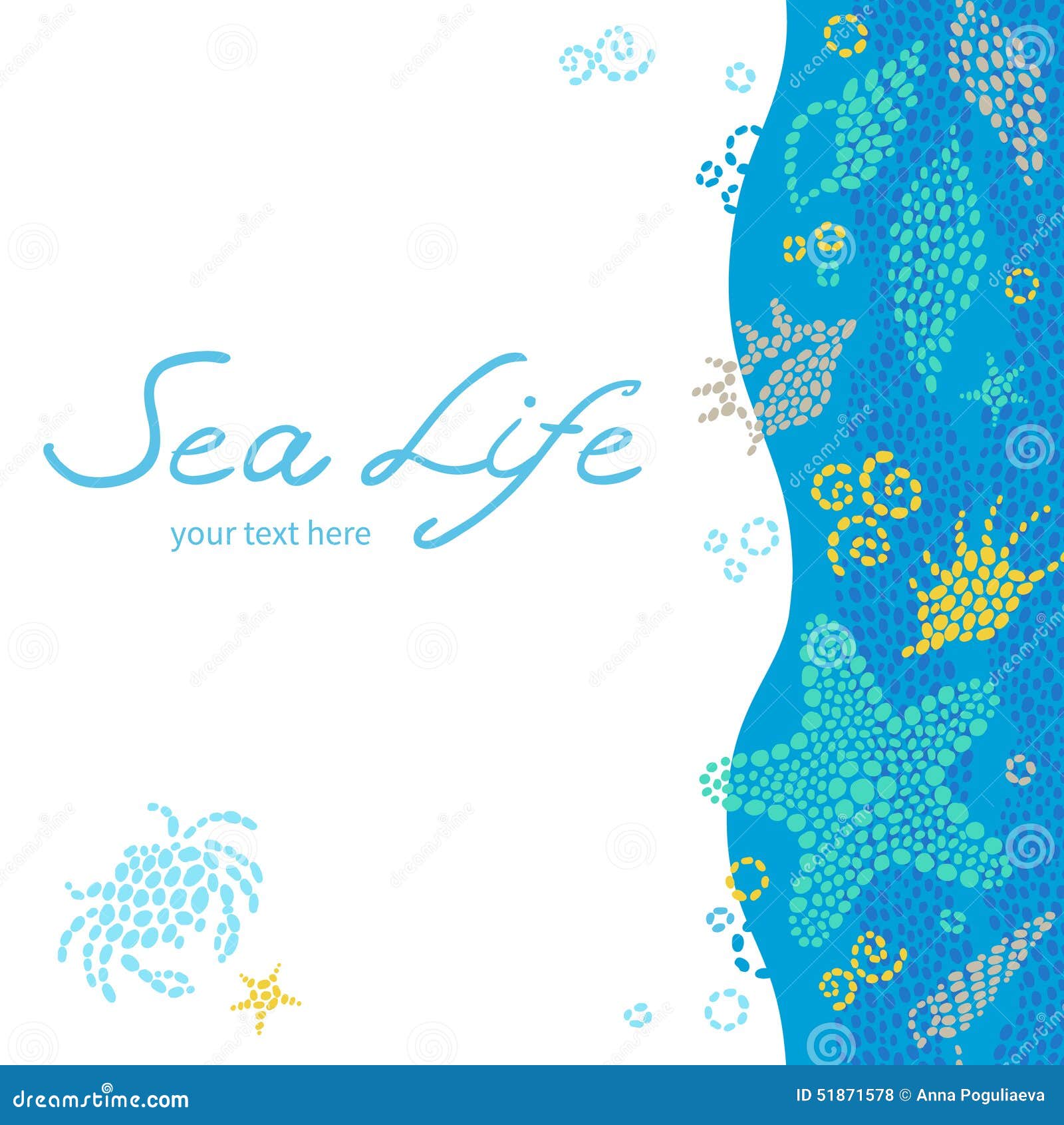 Bright Invitation Cards with Sea Elements. Stock Vector - Illustration ...