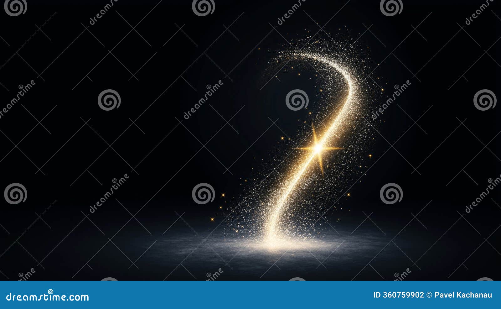Bright Isolated Flash Creating a Sparkly Question Mark Shape in the ...