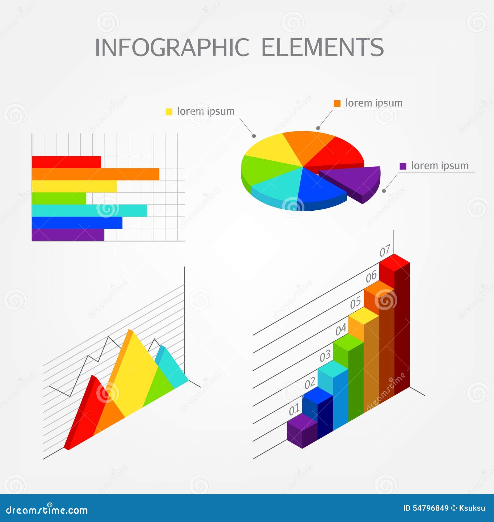Bright Isometric Infographics Elements Stock Vector - Illustration of ...
