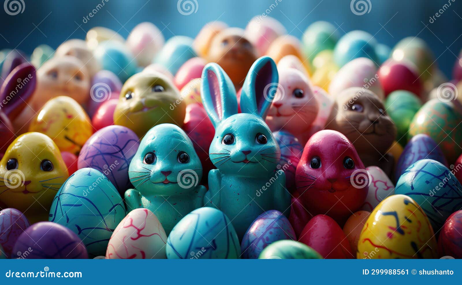 A Bright, Joyful and Colorful Scene during Easter Eggs Season Stock ...