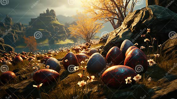 A Bright and Joyful Environment for Easter Stock Illustration ...