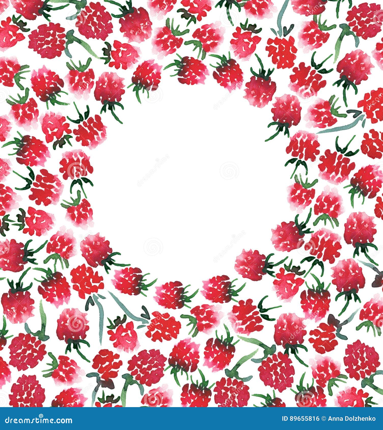 Raspberry Frame Border Cartoon Colored Vector Illustration ...