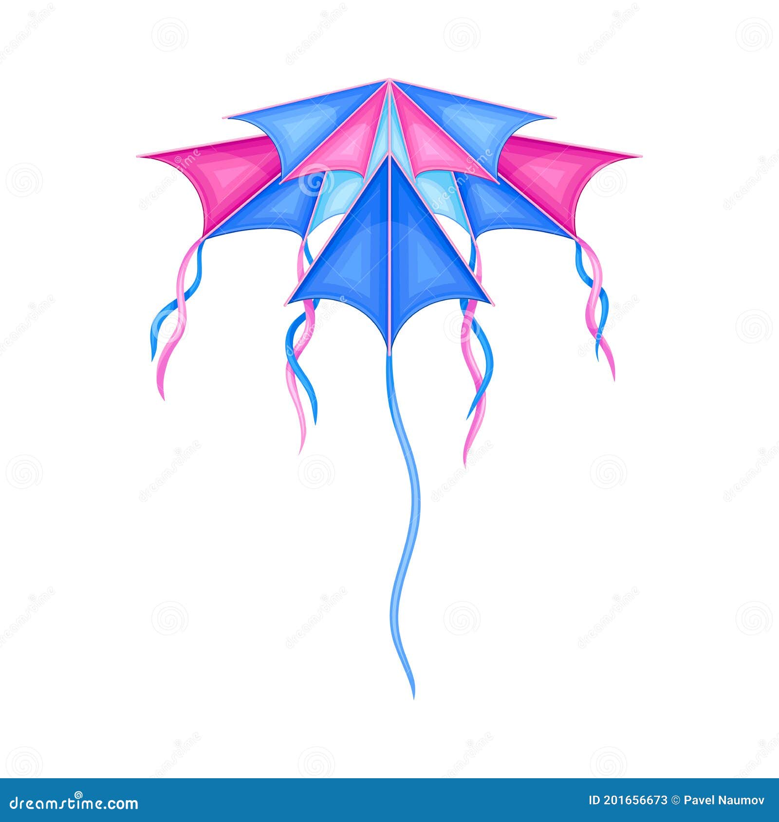 Bright Kite As Tethered Craft with Wing Surface and Tail Vector ...