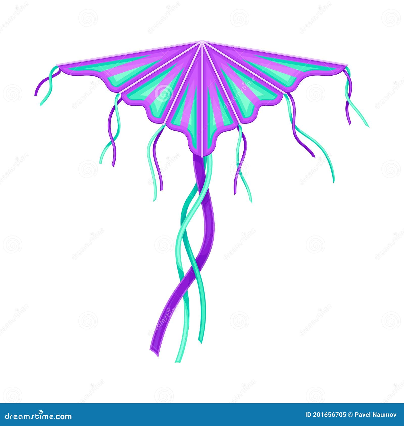 Bright Kite As Tethered Craft With Wing Surface And Tail Vector ...