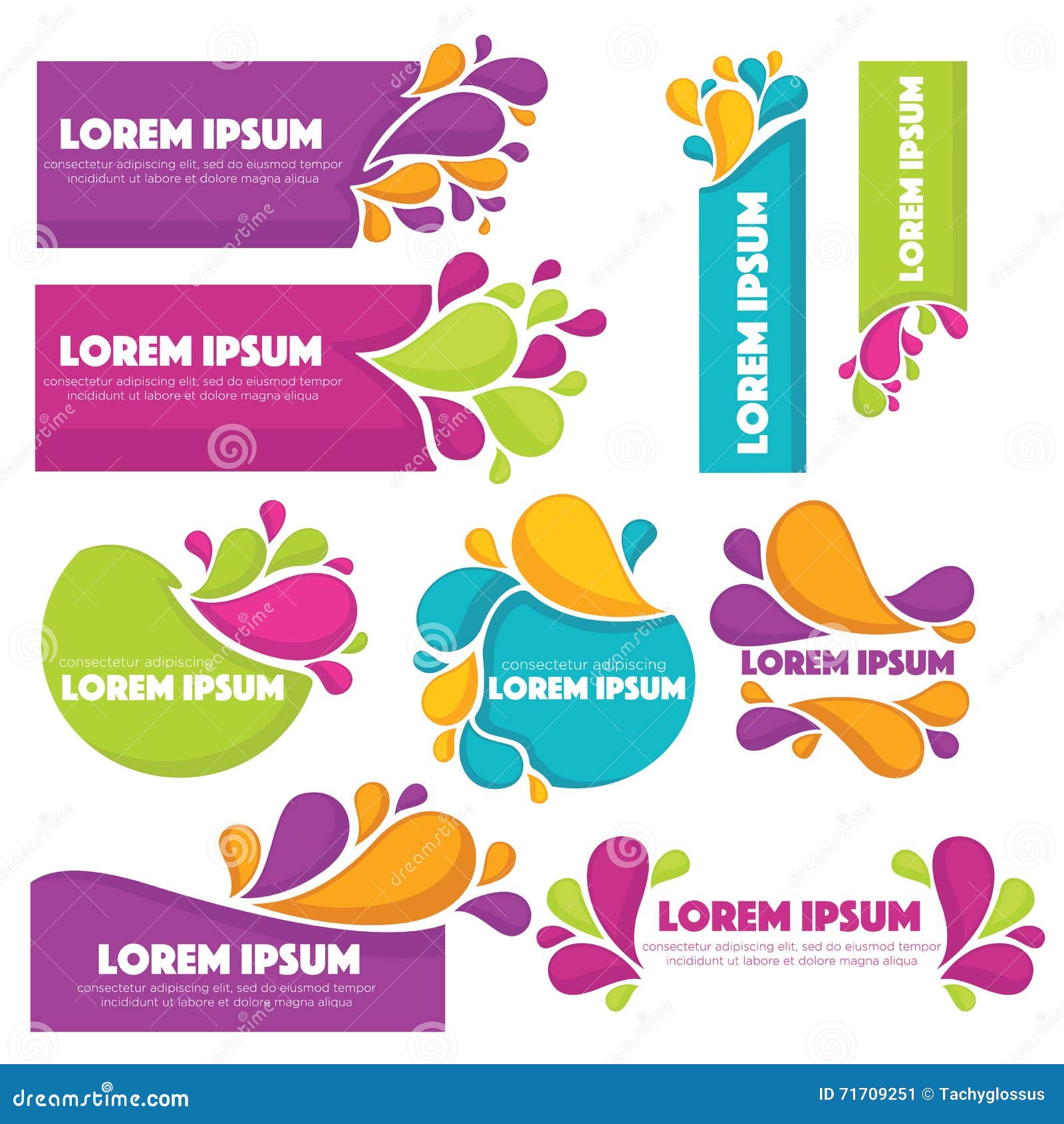 Bright labels stock vector. Illustration of graphic, information - 71709251
