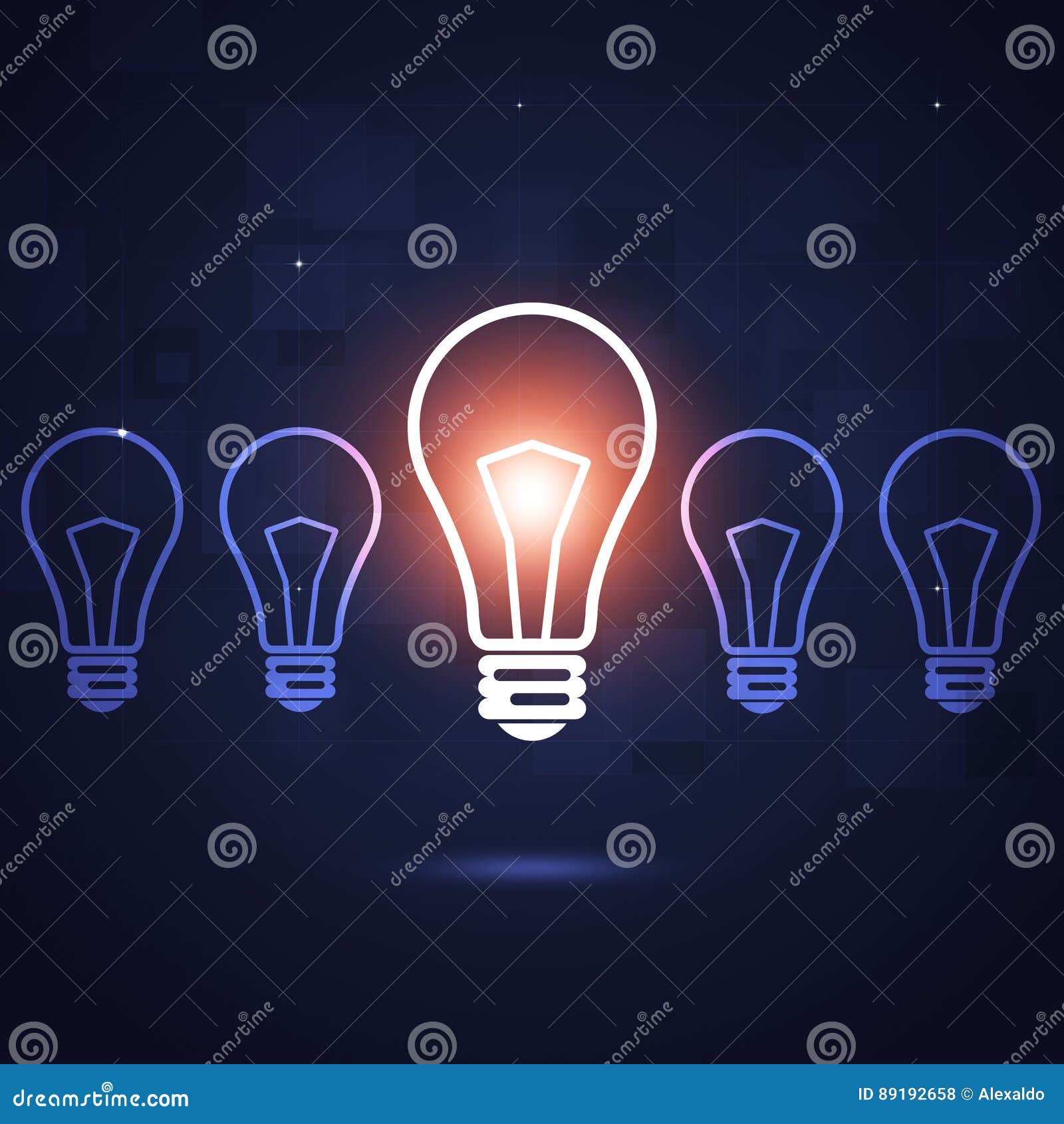 Bright Lamp Idea Concept Background Stock Illustration - Illustration ...