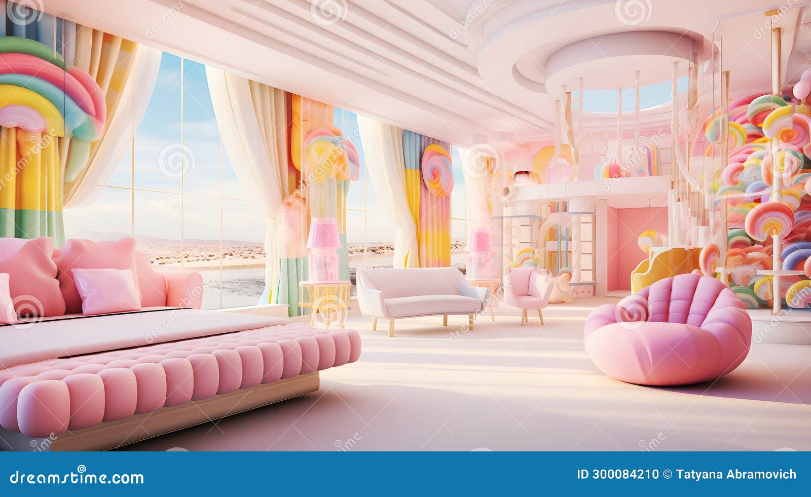 Bright Large Luxury Room in the Candy Hotel. Stock Photo - Image of ...