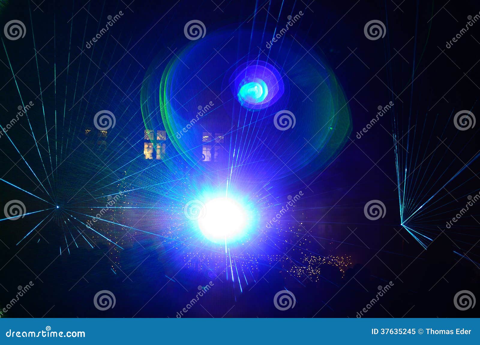 Bright laser show stock image. Image of night, colors - 37635245