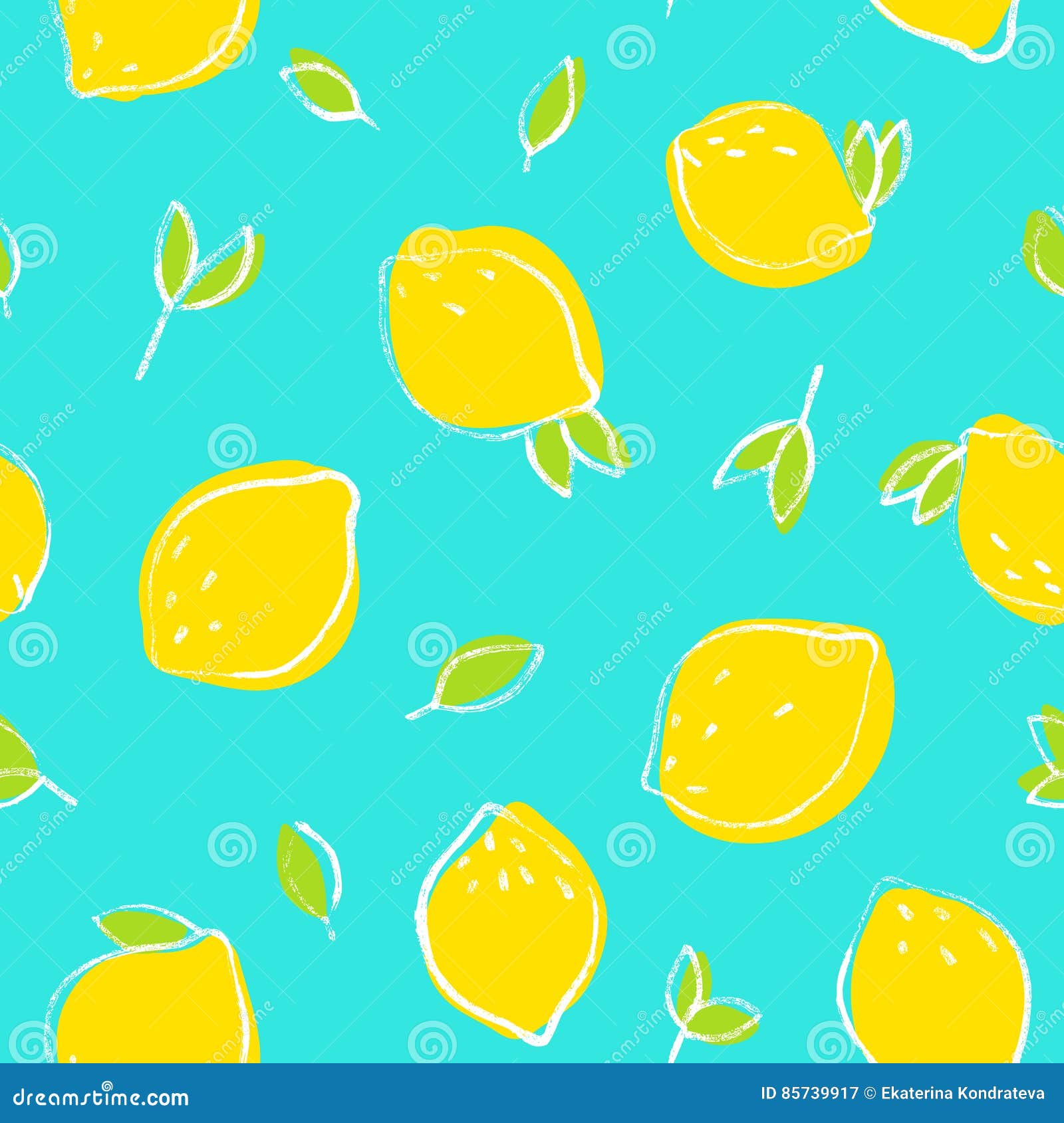 Bright lemon pattern. stock vector. Illustration of repeat - 85739917