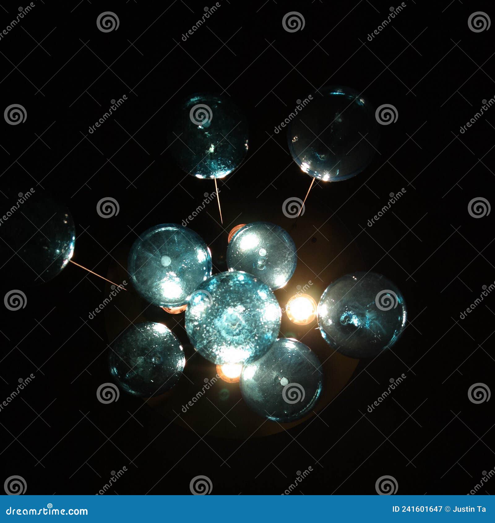 Bright Light Beaming through Cyan Orbs Stock Image - Image of design ...