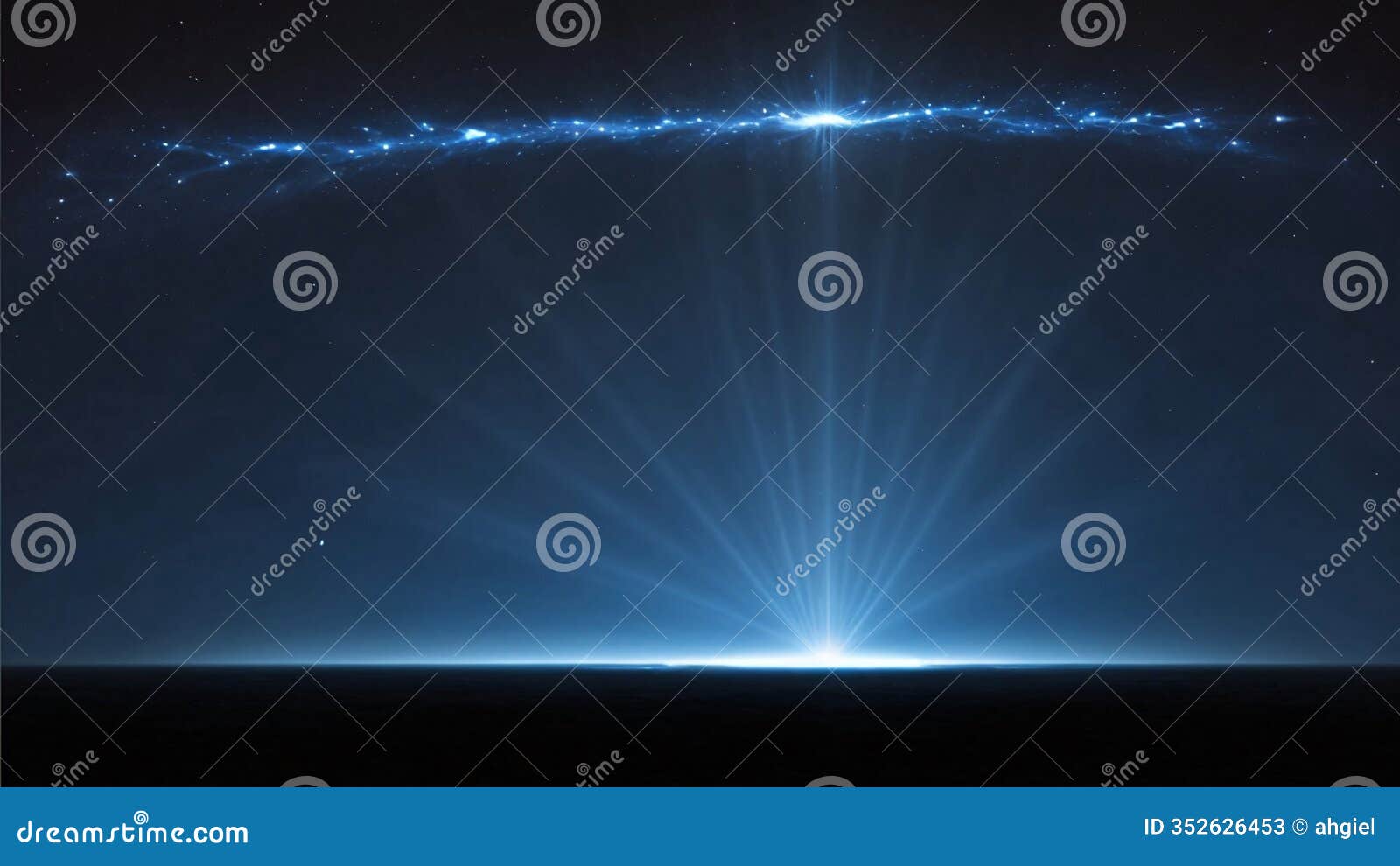 A Bright Light Beams Down From The Sky, Illuminating A Dark Horizon ...