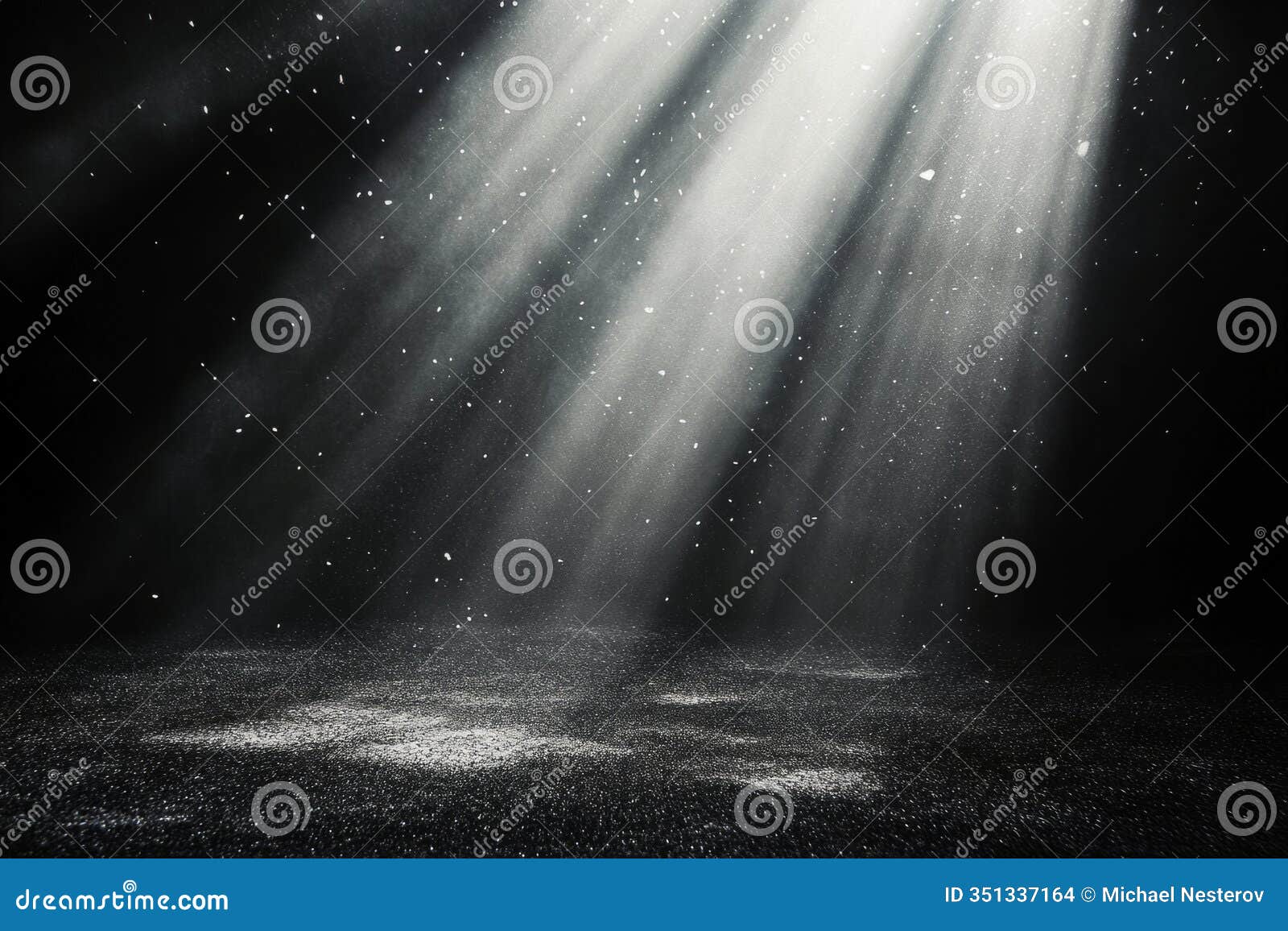 Bright Light Beams Shining through Dust Particles on Dark Background ...