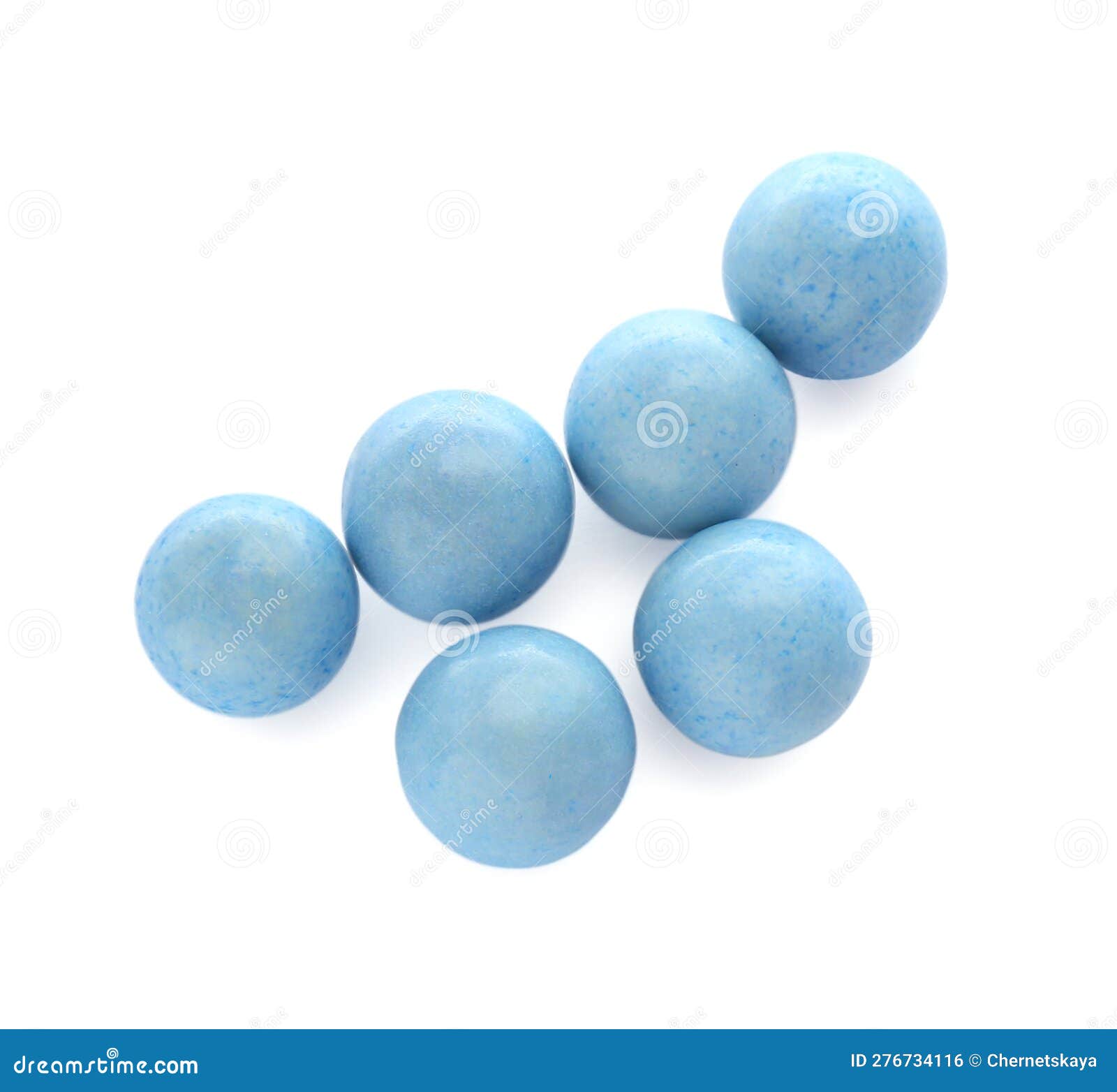 Bright Light Blue Chewy Gumballs Isolated on White Stock Photo - Image ...