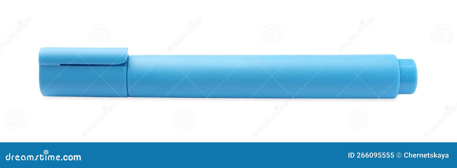 Bright Light Blue Marker Isolated on White. School Stationery Stock ...