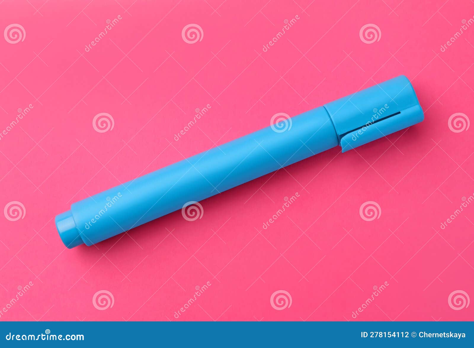 Bright Light Blue Marker on Pink Background Stock Photo - Image of pink ...