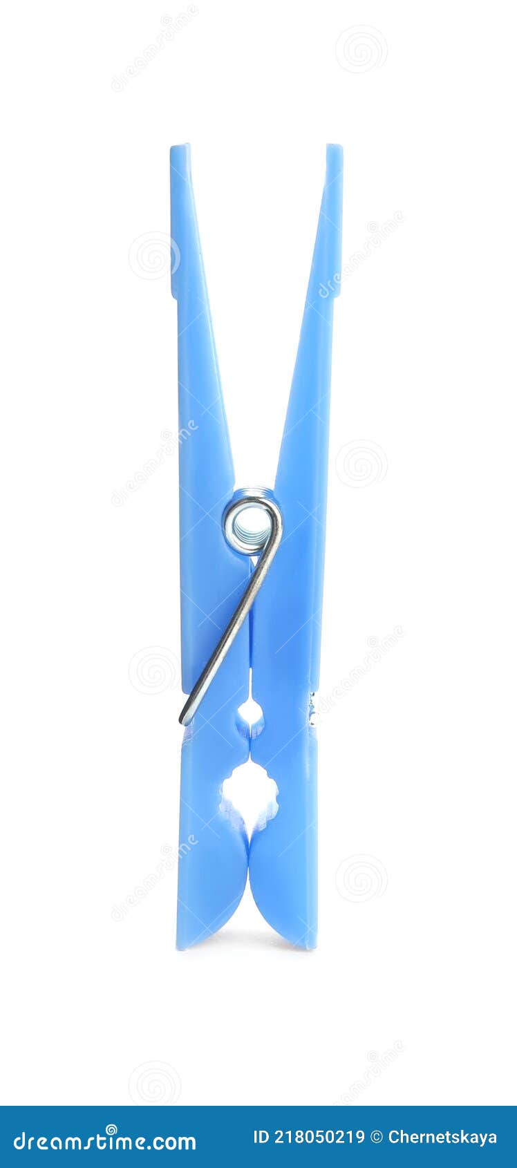Bright Light Blue Plastic Clothespin Isolated on White Stock Image ...