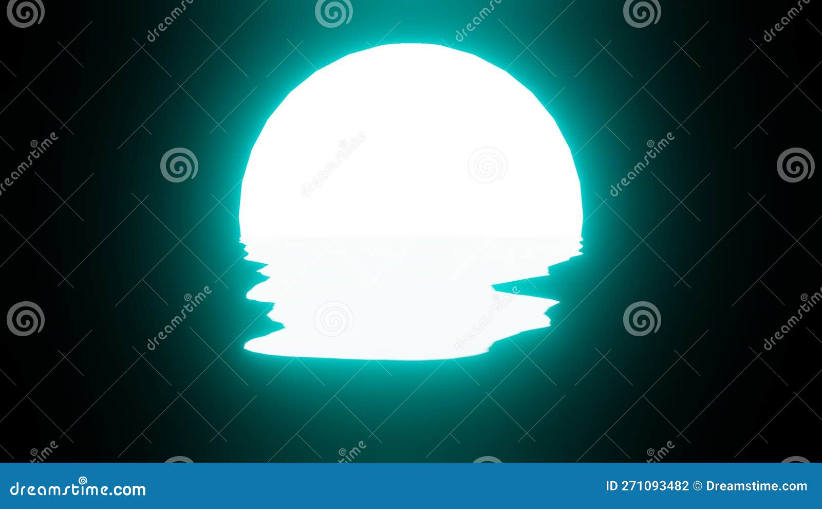 Bright Light Blue Sunset or Moon Reflection in Water or the Ocean on ...