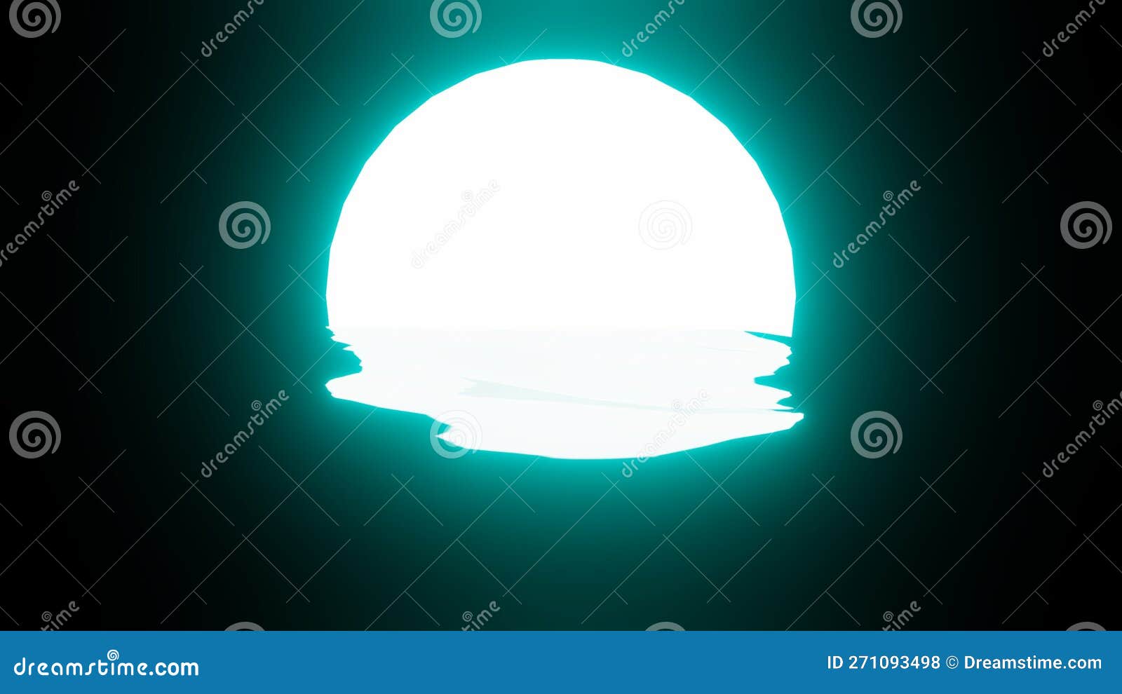 Bright Light Blue Sunset or Moon Reflection in Water or the Ocean on ...