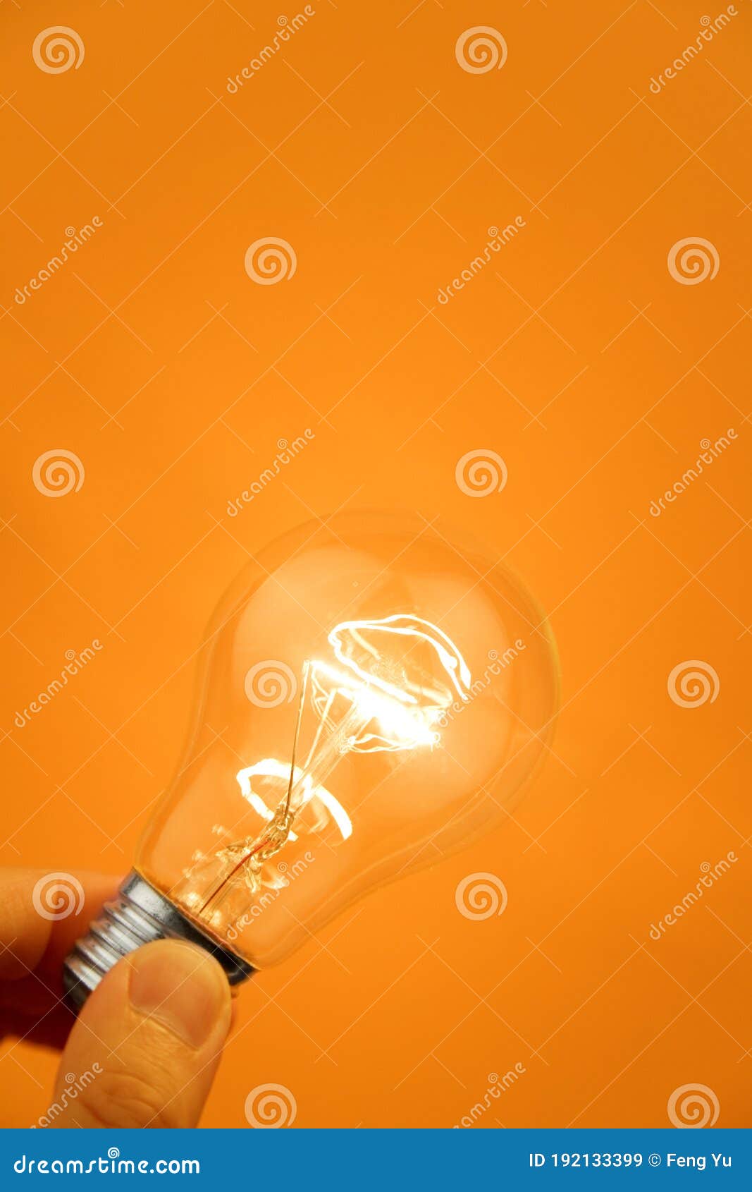 Bright Light Bulb stock image. Image of orange, lamp - 192133399