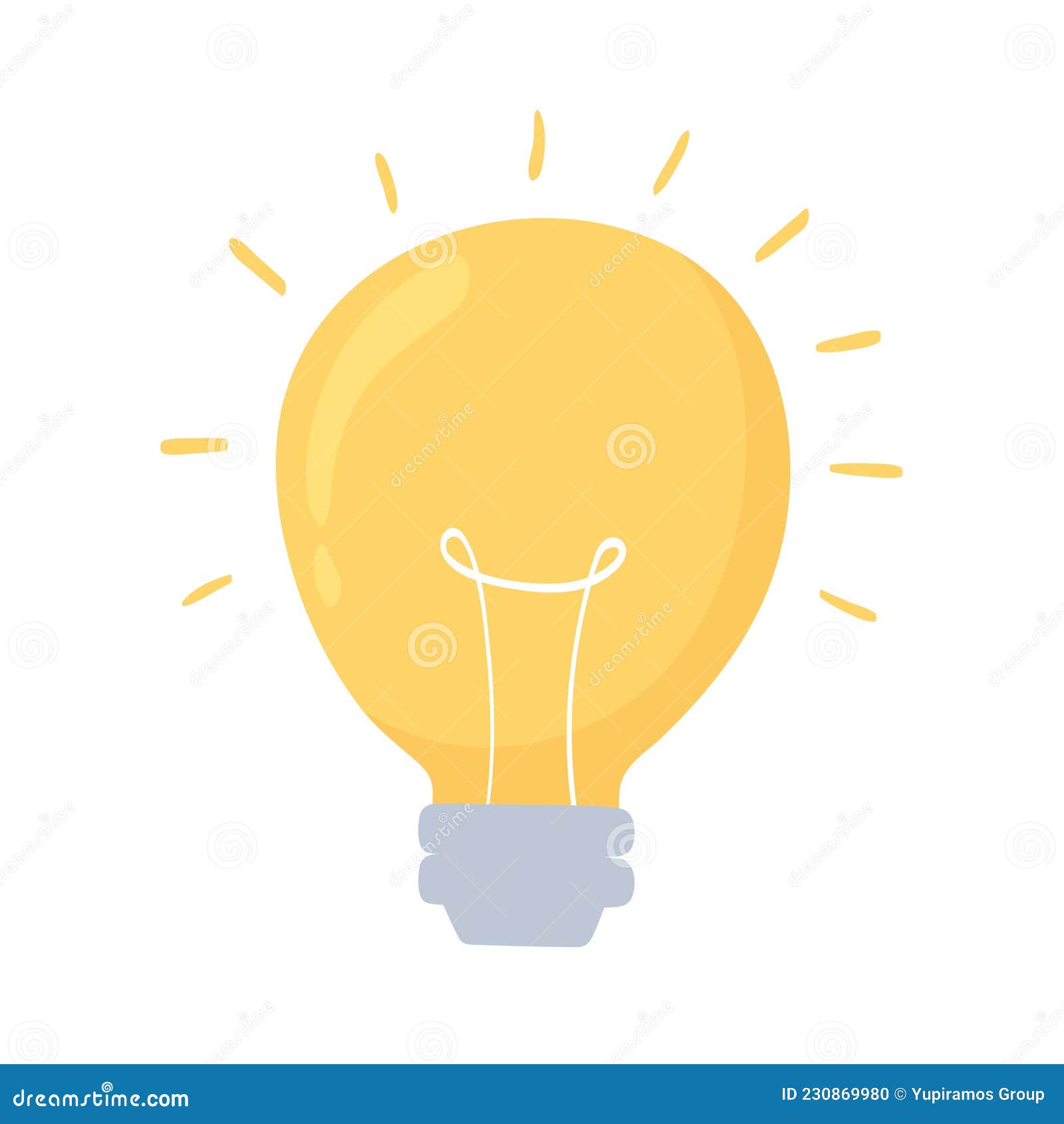 Bright light bulb stock illustration. Illustration of isolated - 230869980