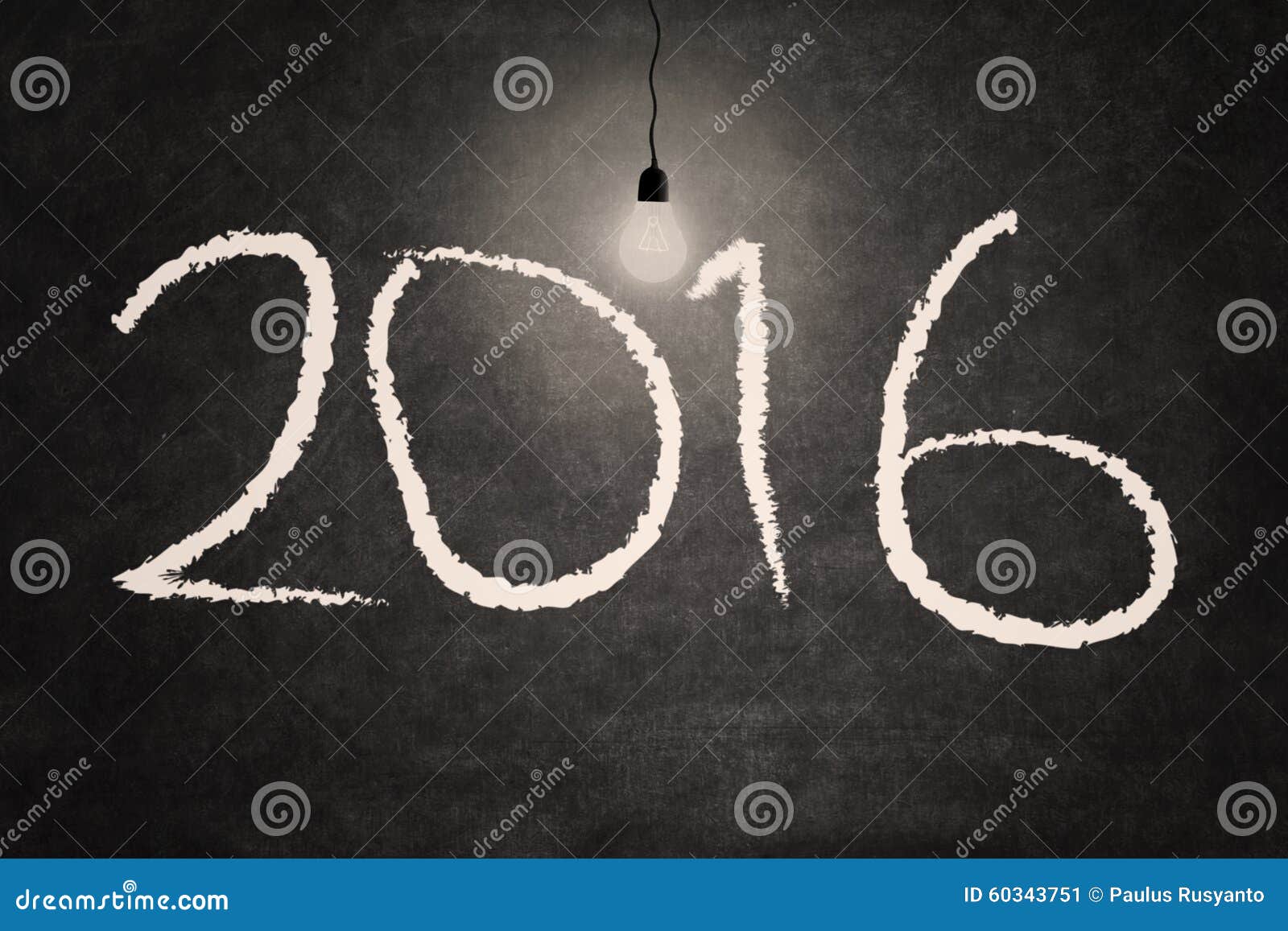 Bright Light Bulb Illuminate the Numbers 2016 Stock Image - Image of ...