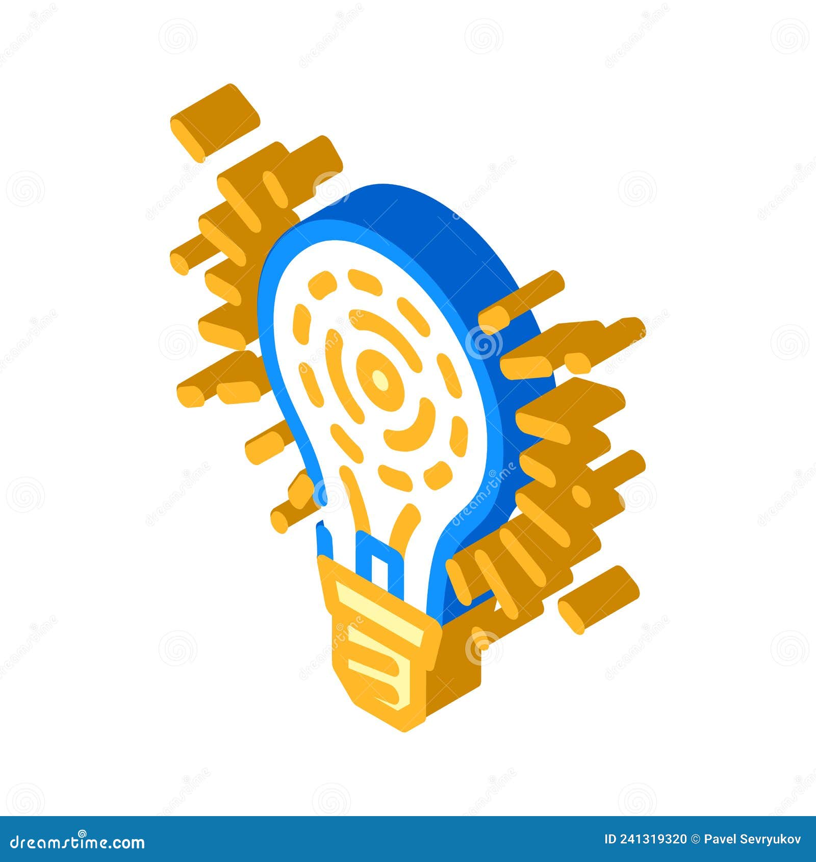 Bright Light Bulb Isometric Icon Vector Illustration Stock Vector ...