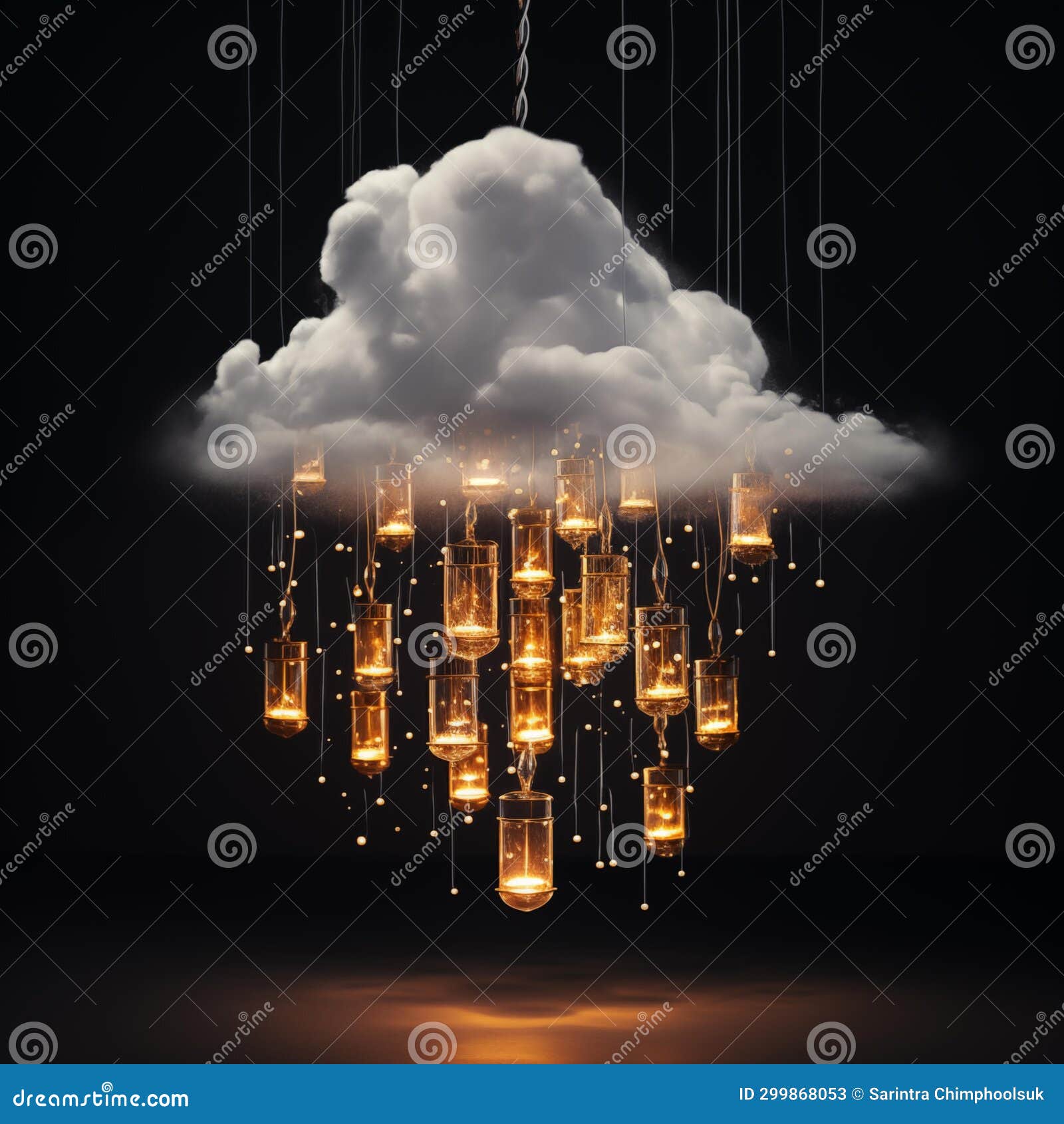 Bright Light Bulbs,concept Natural Light and Rain Clouds Stock Image ...