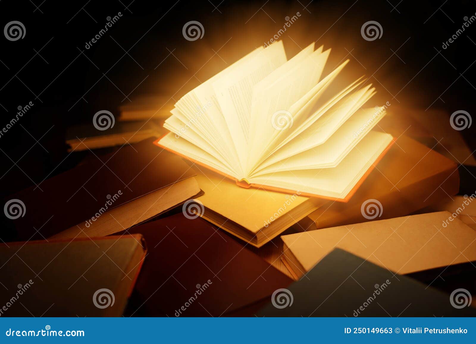 Bright Light Coming from Open Book, Making Image Overexposed Stock ...