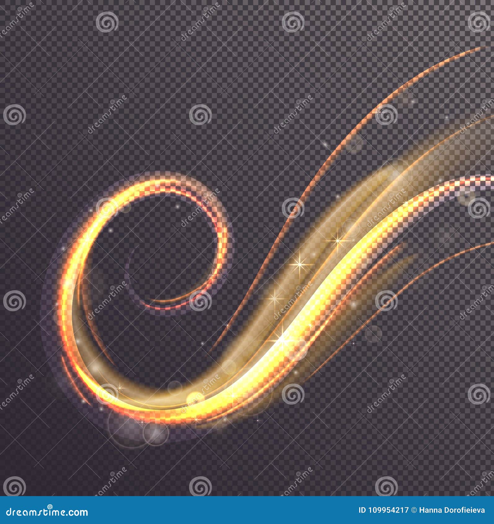 Bright Light Effect on Transparent Background Stock Vector ...