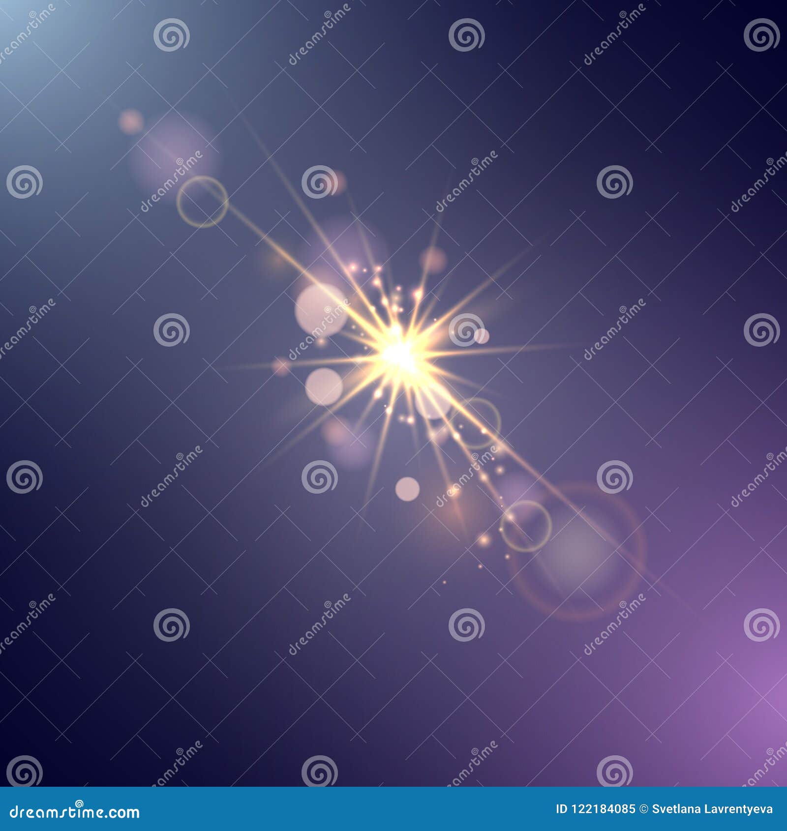 Bright Light, Flash. Burning Star, Rays and Light Spots Stock Vector ...