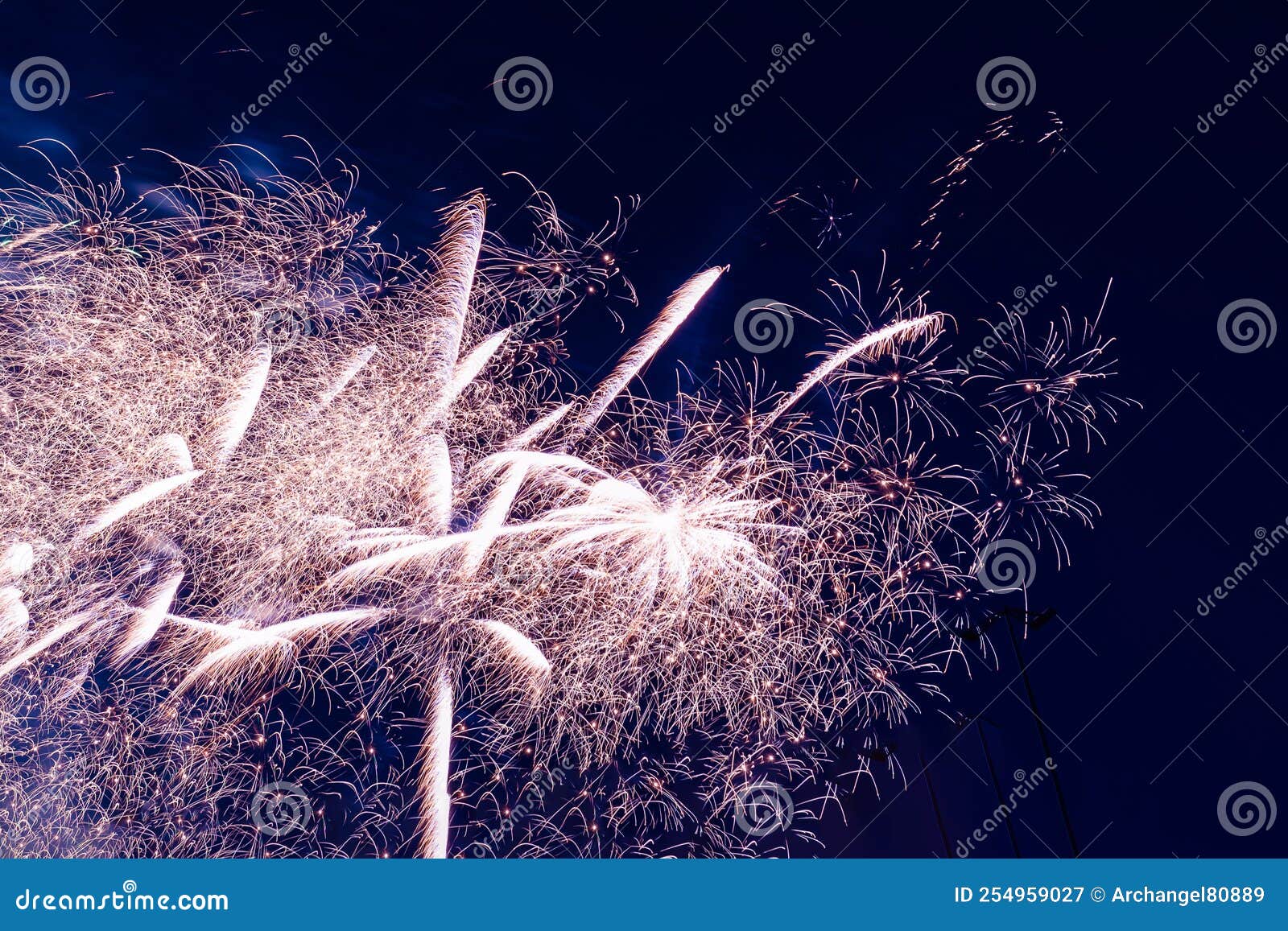 Bright Light Flash of Fireworks, Against the Background of the Night ...
