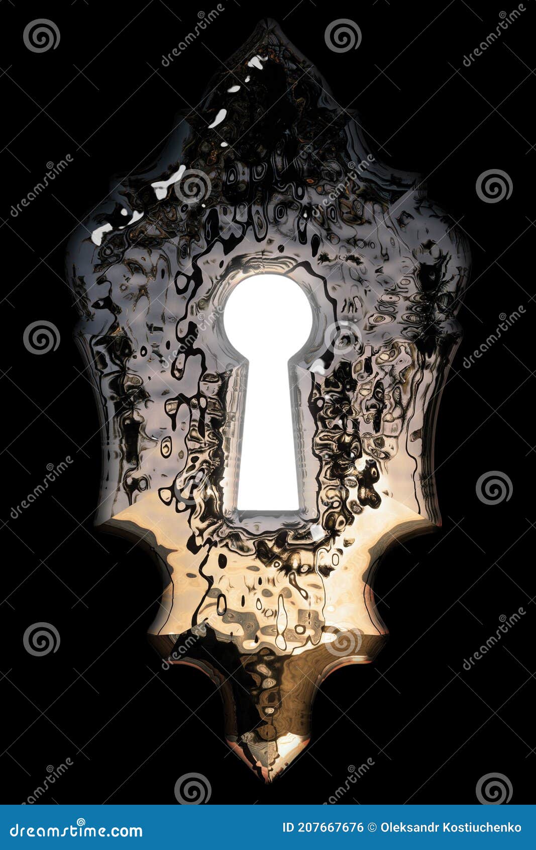 Bright Light in the Keyhole, Decorative Design Element, Imitation ...