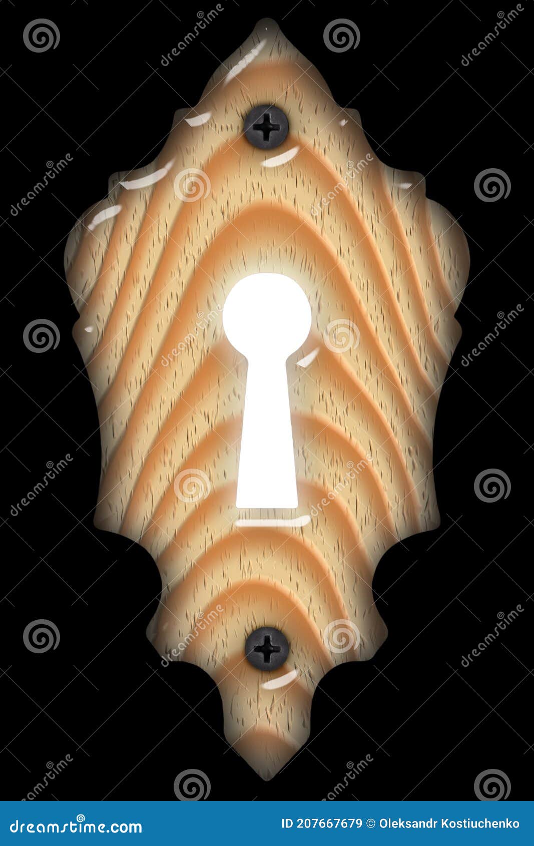 Bright Light in the Keyhole, Decorative Design Element, Imitation of ...