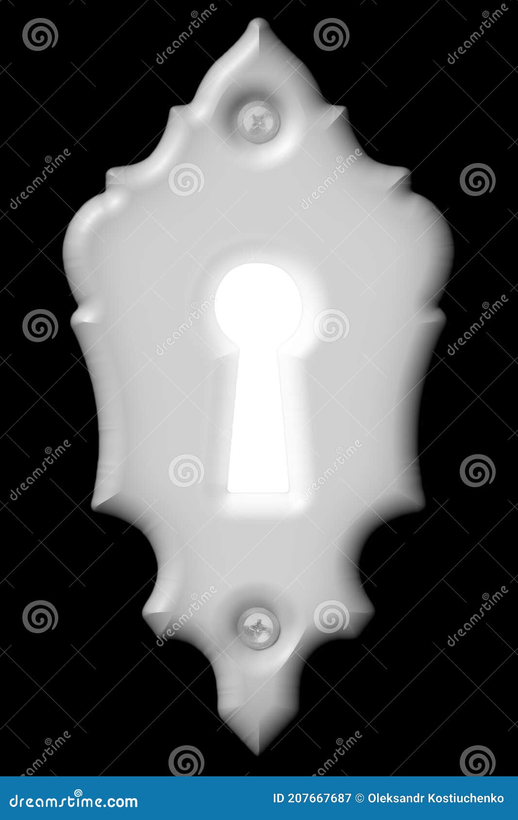 Bright Light in the Keyhole, Decorative Design Element, Imitation ...