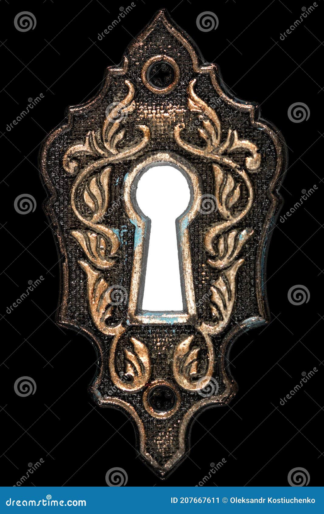 Bright Light in the Keyhole, Decorative Design Element, Isolated on ...