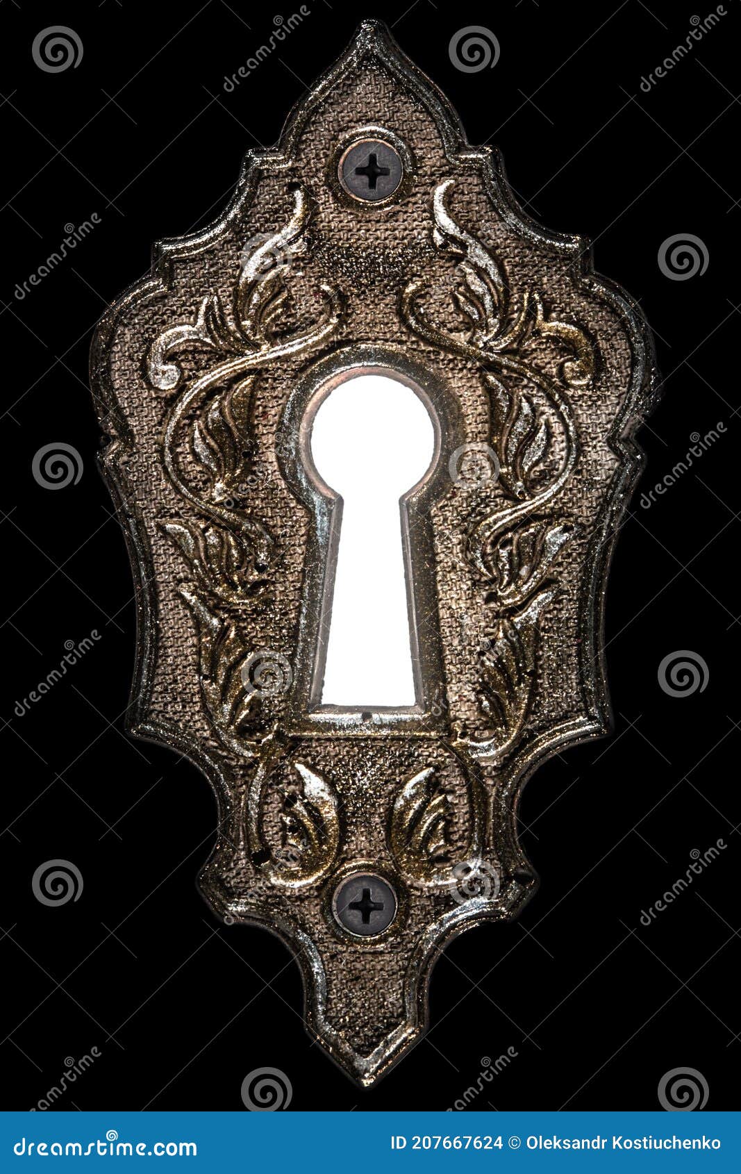 Bright Light in the Keyhole, Decorative Design Element, Isolated on ...