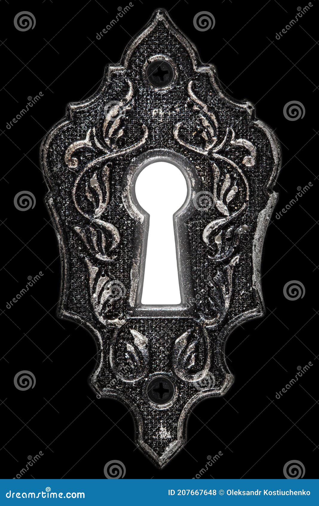 Bright Light in the Keyhole, Decorative Design Element, Isolated on ...