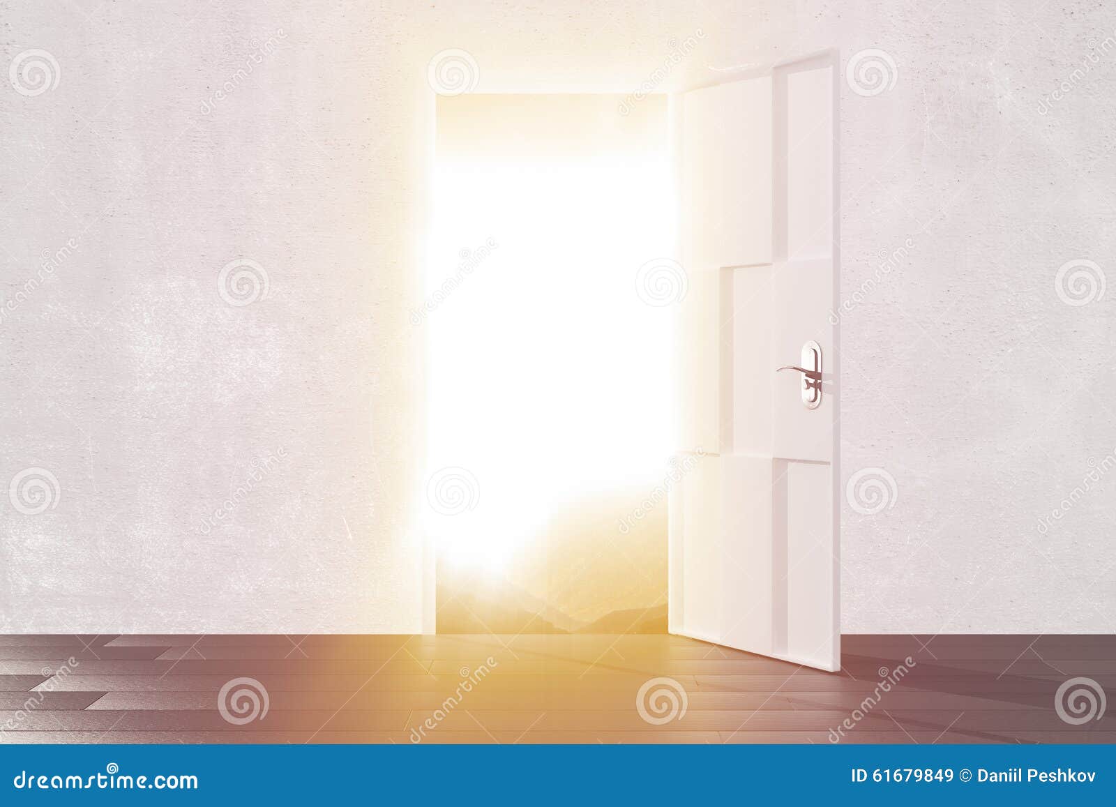 Bright Light from the Open Door of Empty Room Stock Image - Image of ...
