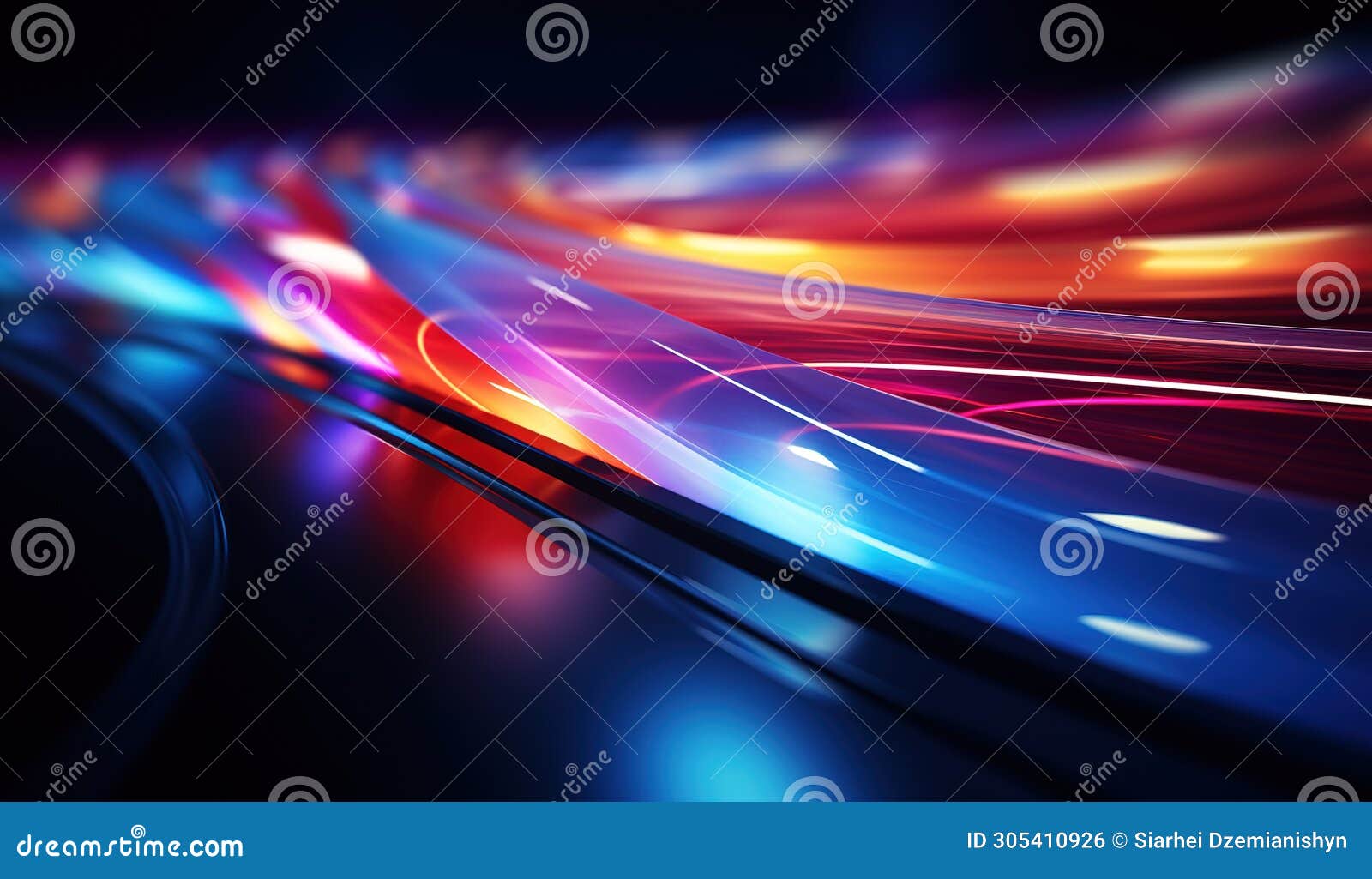 Bright Light Paths in Motion on a Dark Background, Abstract Illuminated ...