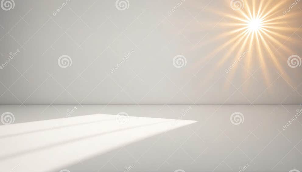 A Bright Light Shines from a Window, Casting a Long Shadow on the White ...