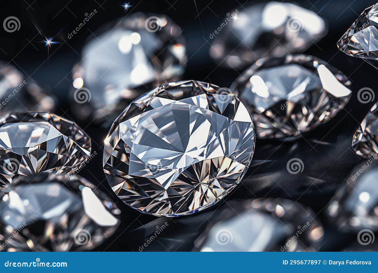 Bright Light Shiny Luxury Diamonds on Black Background Stock Image ...