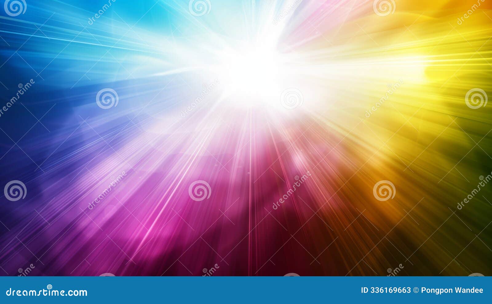 Bright Light Source with Radiant Beams in Blue and Pink Hues Stock ...