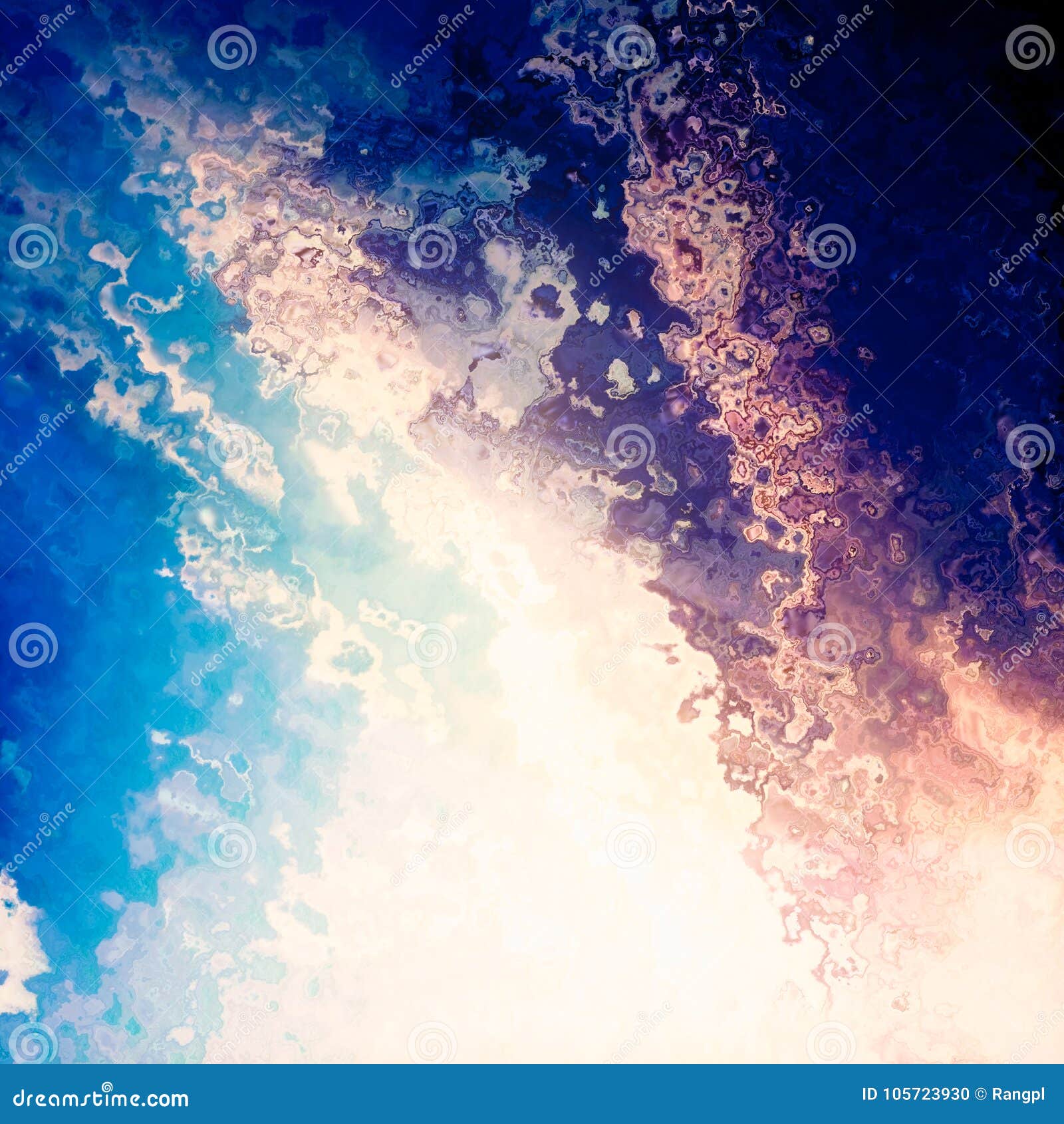 Bright Light Splash Blue Sky Clouds Abstract Background Stock ...