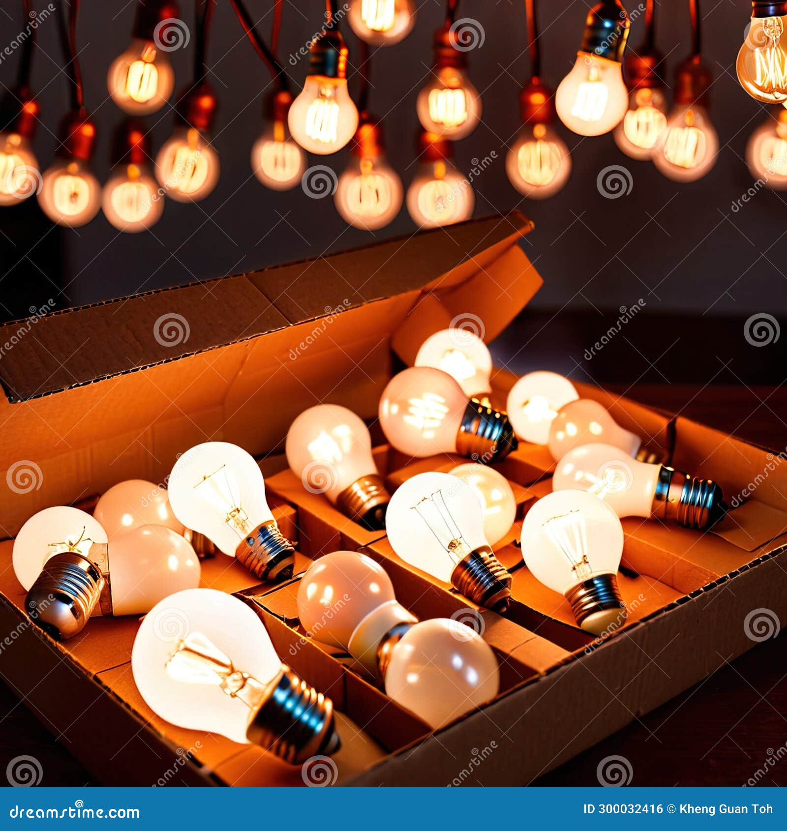 Bright Lightbulbs Stored in Cardboard Box, Indicating Storage and ...