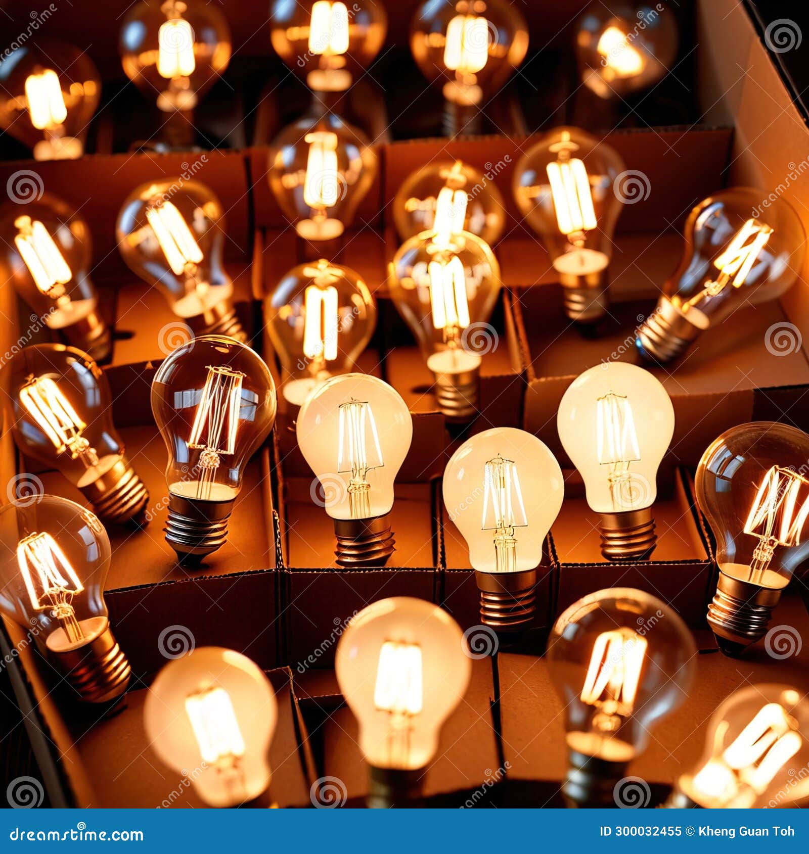 Bright Lightbulbs Stored in Cardboard Box, Indicating Storage and ...
