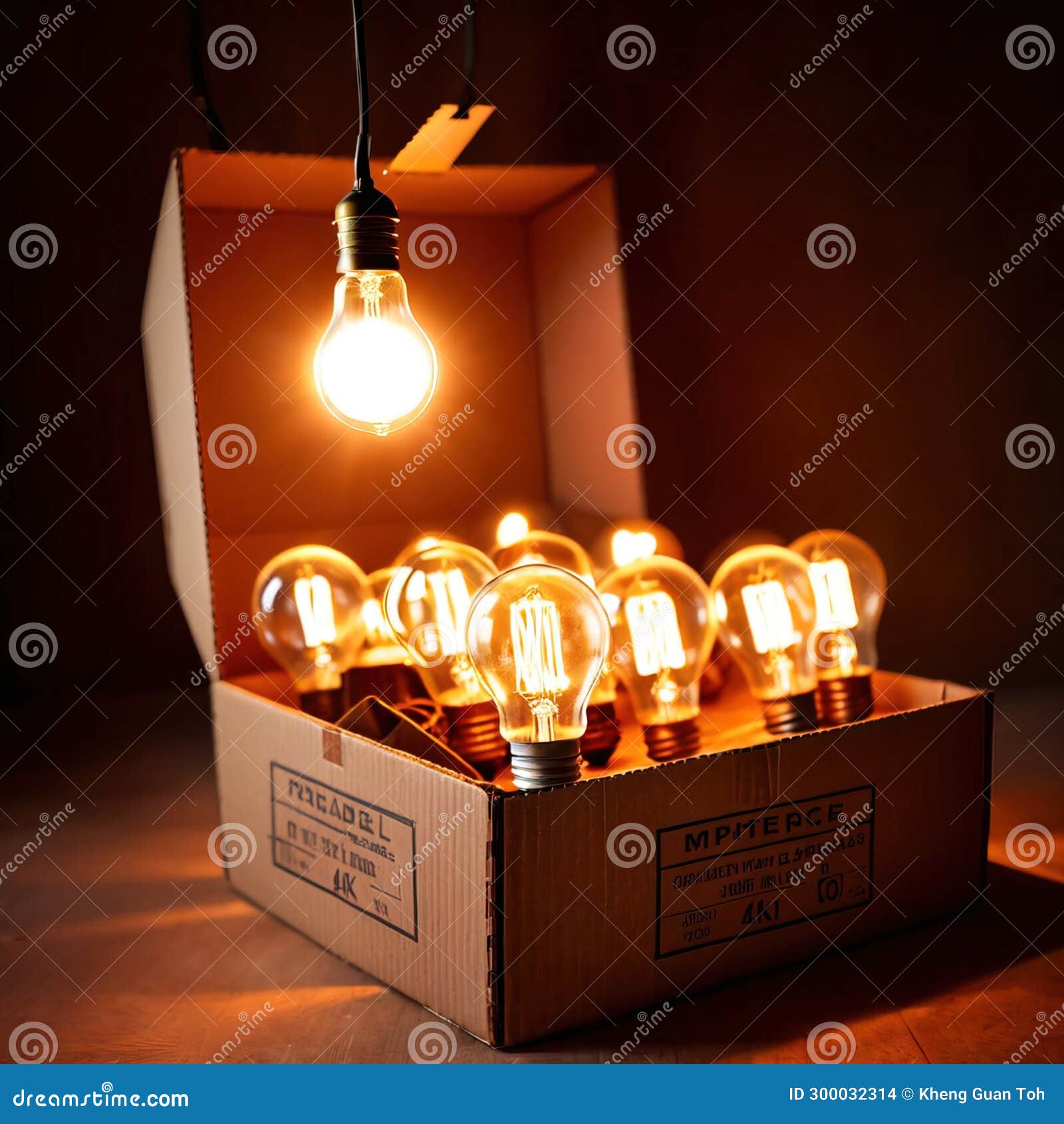 Bright Lightbulbs Stored in Cardboard Box, Indicating Storage and ...