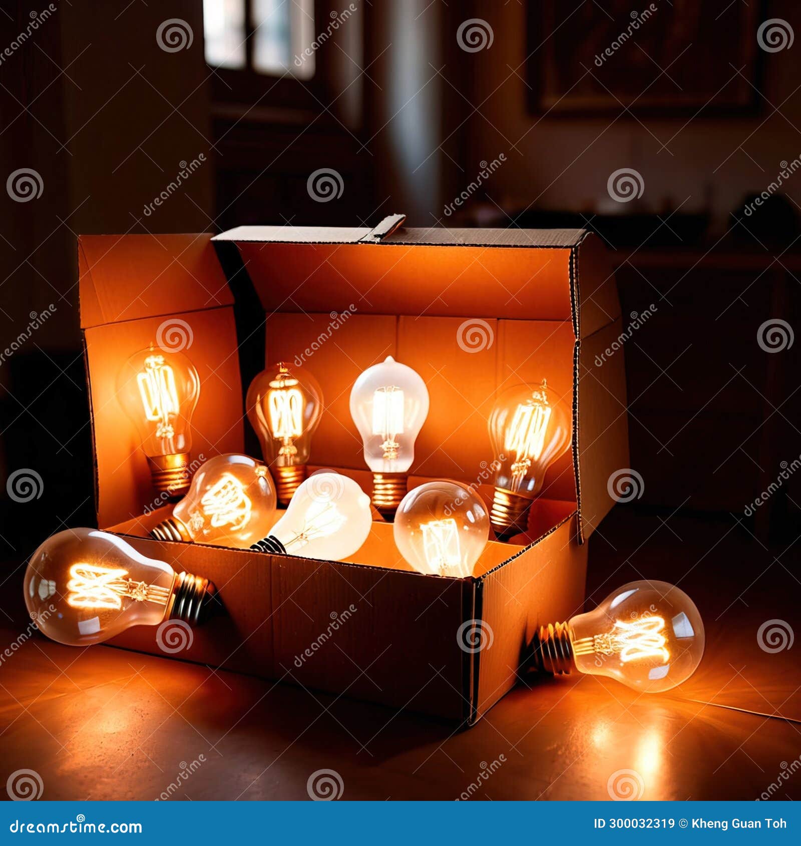 Bright Lightbulbs Stored in Cardboard Box, Indicating Storage and ...