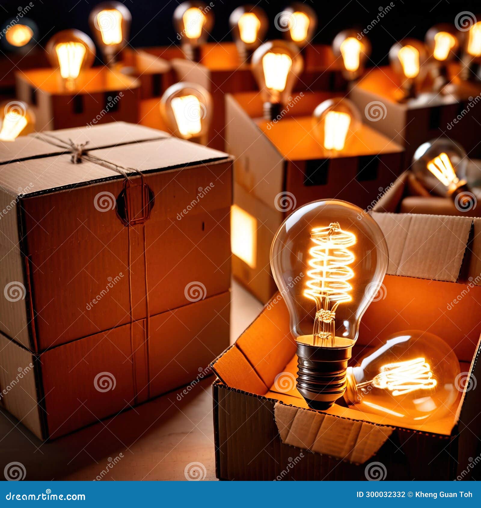 Bright Lightbulbs Stored in Cardboard Box, Indicating Storage and ...